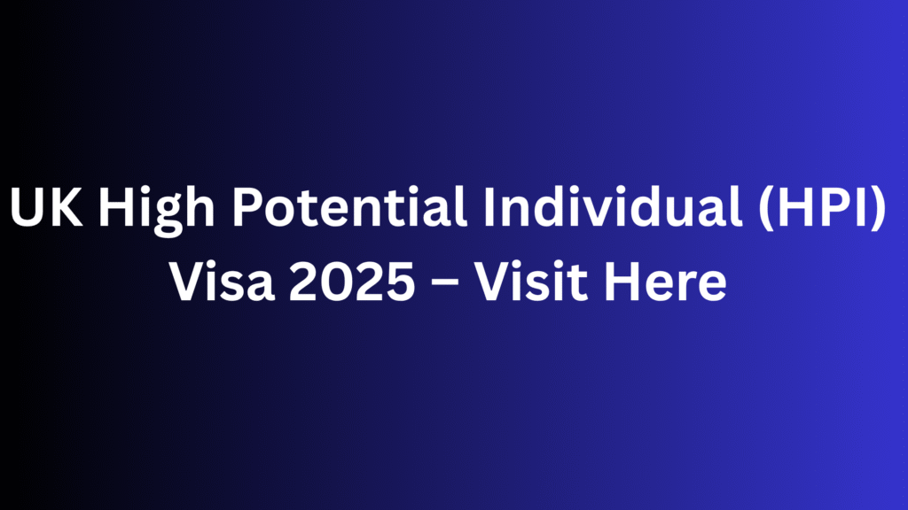 UK High Potential Individual (HPI) Visa 2025 – Visit Here - AYNAIJANG BLOG